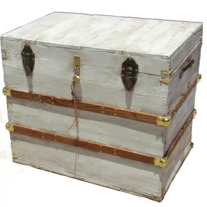 Rustic Farmhouse Style Storage Chest in Reclaimed White Washed Wood - Etsy