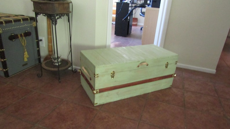 Rustic Hope Chest Coffee Table Steamer Trunk in Sage Green - Etsy