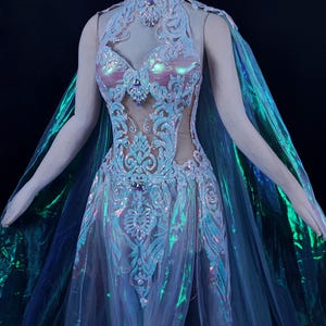 Mermaid Armor Corset Dress Fantasy Couture Gown Mermaidcore Whimsical ...