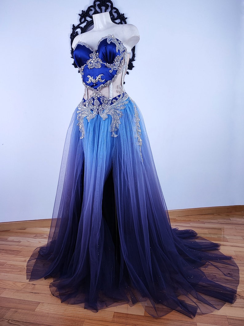 Celestial Moon Goddess Armor Gown Starfall Ballgown Fantasy Costume ...