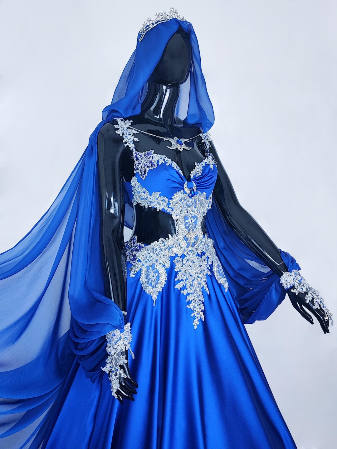 Moon Goddess Costume Fantasy Couture Celestial Gothic Gown Pagan ...