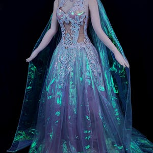 Mermaid Armor Corset Dress Fantasy Couture Gown Mermaidcore Whimsical ...