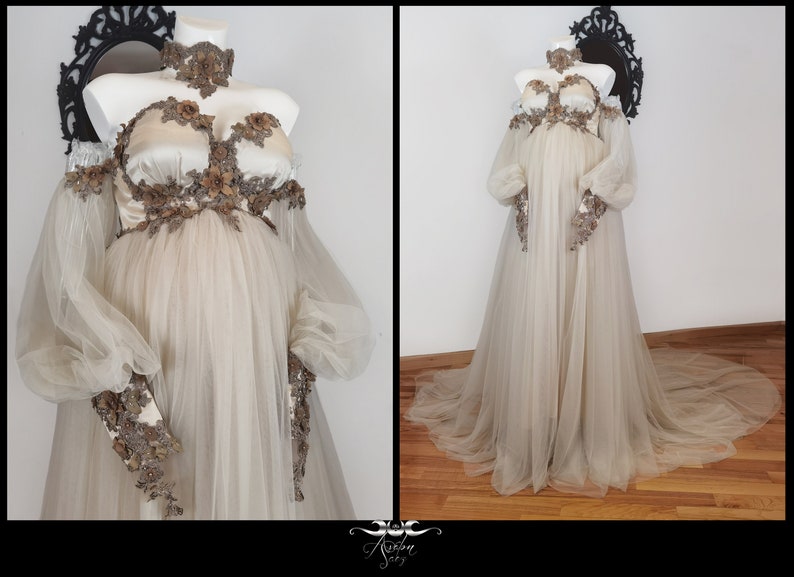 Custom Fantasy Wedding Gown Bridal Dress Corset Medieval Dress Fairytale Gothic Wicca Pagan ...