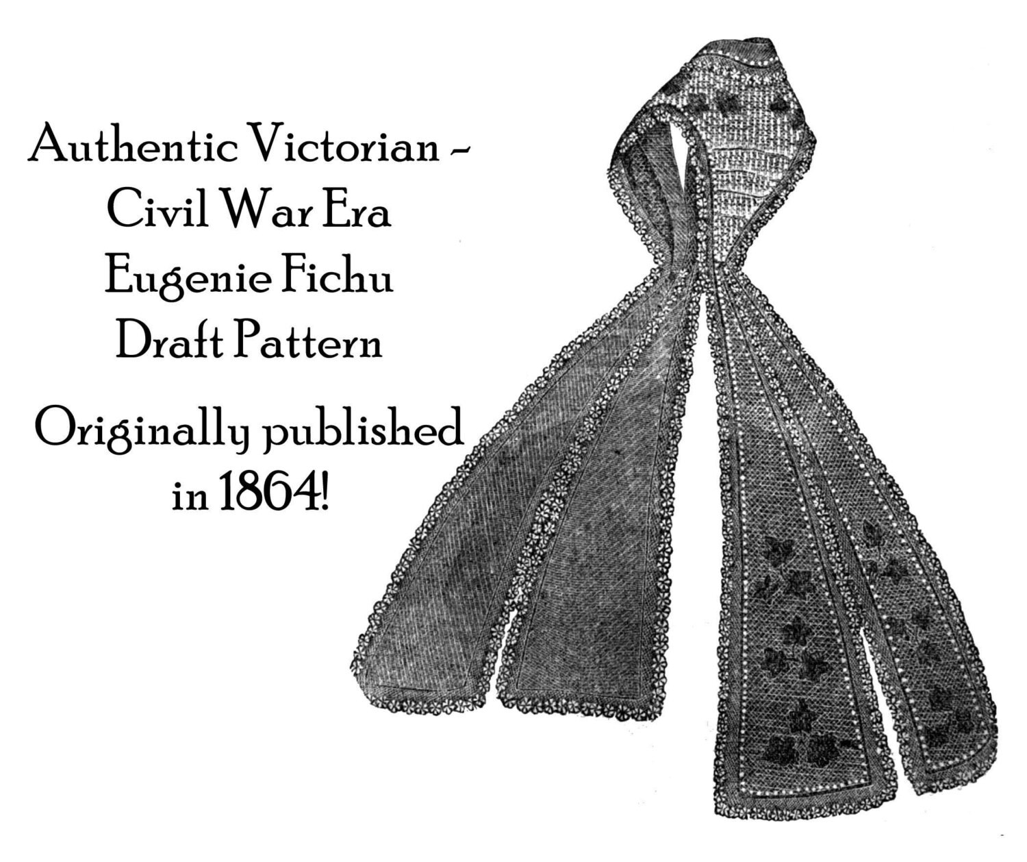 Victorian Civil War Dress Fichu Pattern Steampunk Dr Who Draft Tailors ...
