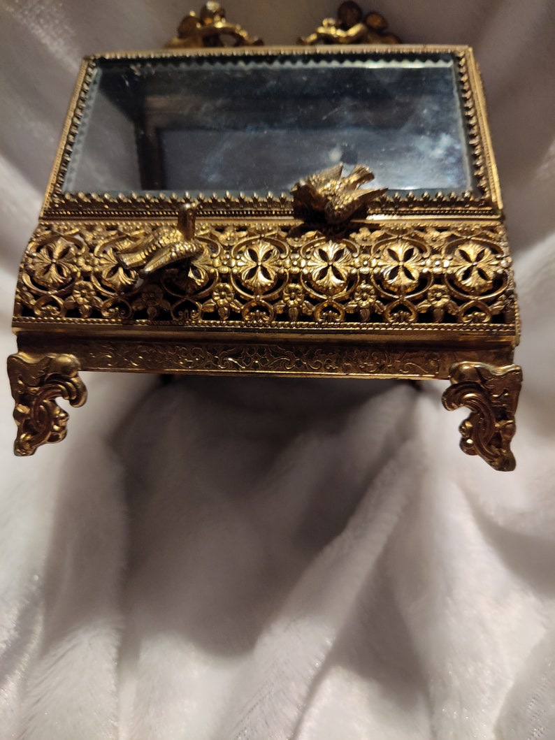 Guildcrest Jewelry Box Dresser Casket Pyramid With Doves - Etsy