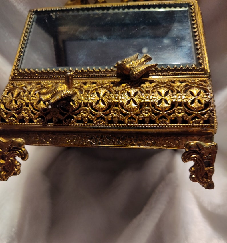 Guildcrest Jewelry Box Dresser Casket Pyramid With Doves - Etsy
