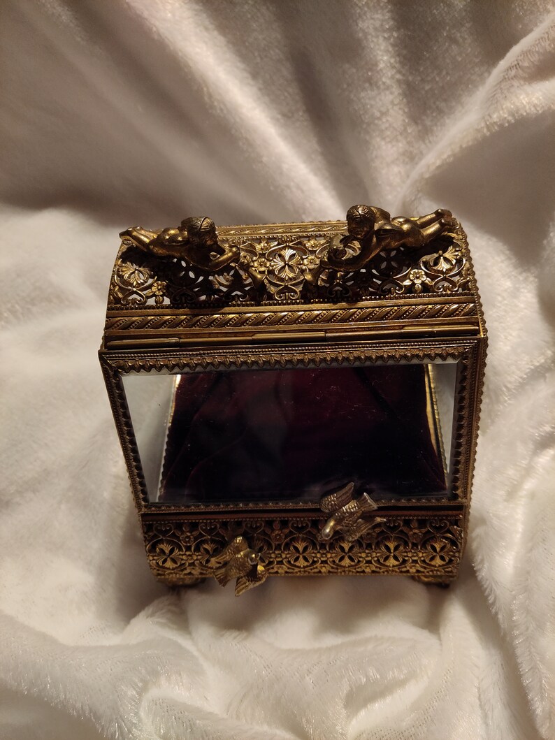 Guildcrest Jewelry Box Dresser Casket Pyramid With Doves - Etsy