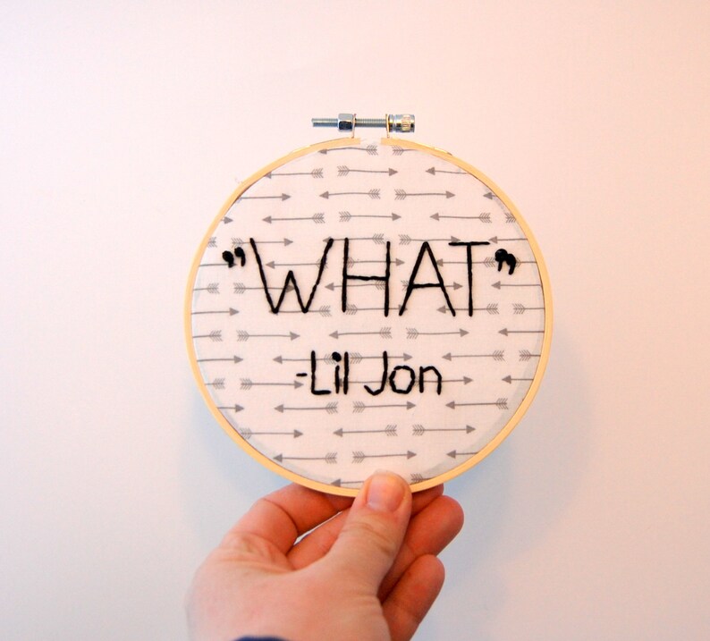 Hoop Art WHAT YEAH OKAY Rap Lyric Embroidery Hoop - Etsy