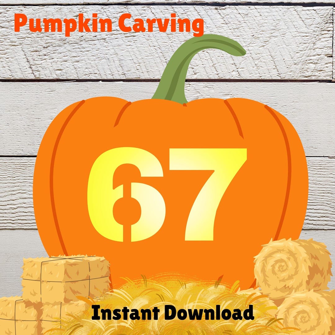 67 Pumpkin Carving Template - 3 Sizes, Halloween Stencil (PDF Pattern ...