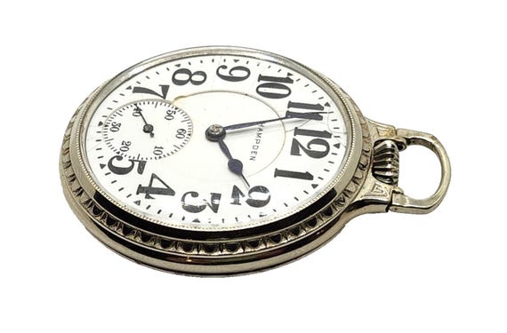 Antique 1915 Hampden New Railway 21j RR Pocket Watch … - Gem