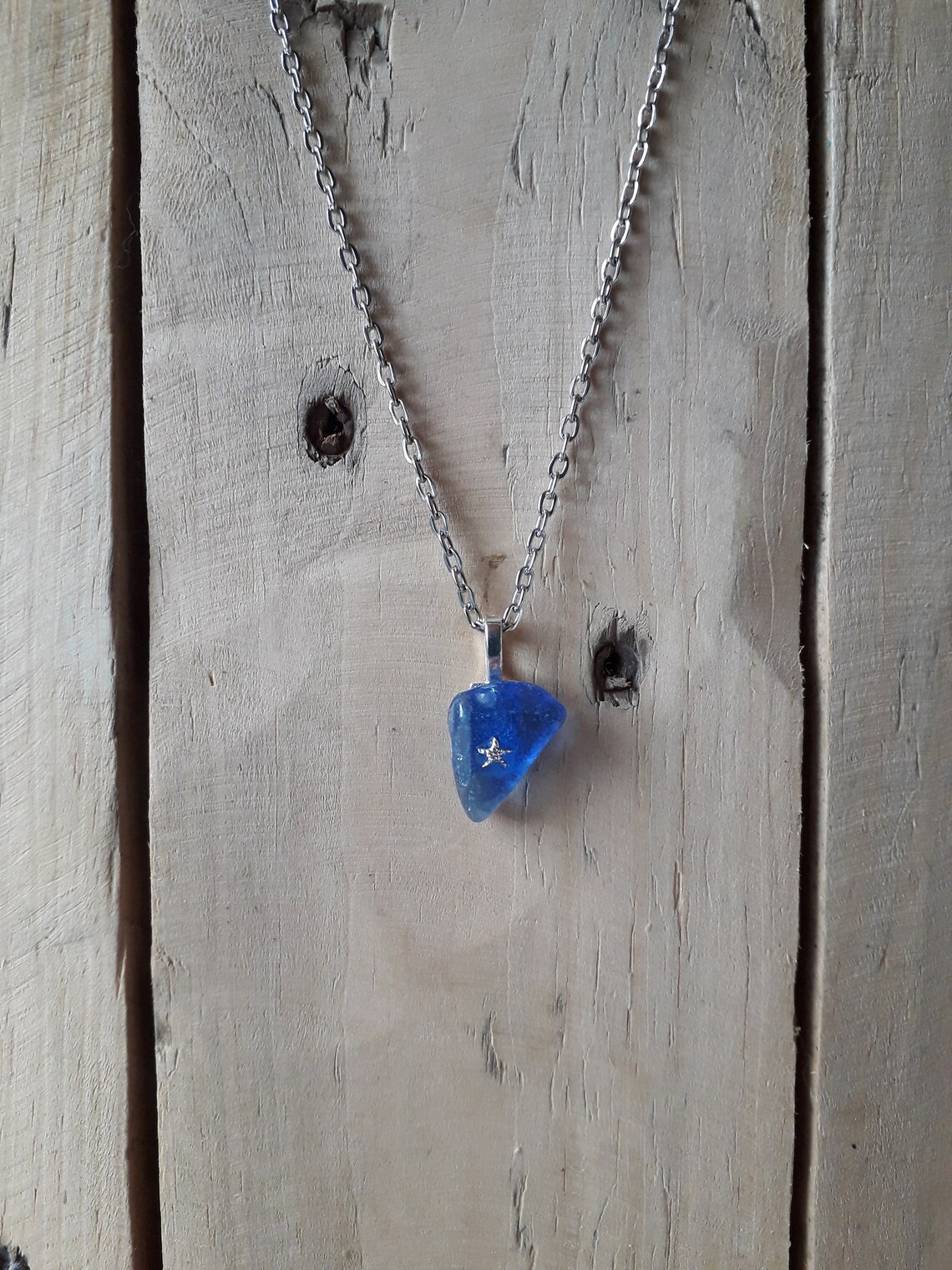 Sea Glass Pendant Chain Necklace Beach Jewelry Sea Glass | Etsy