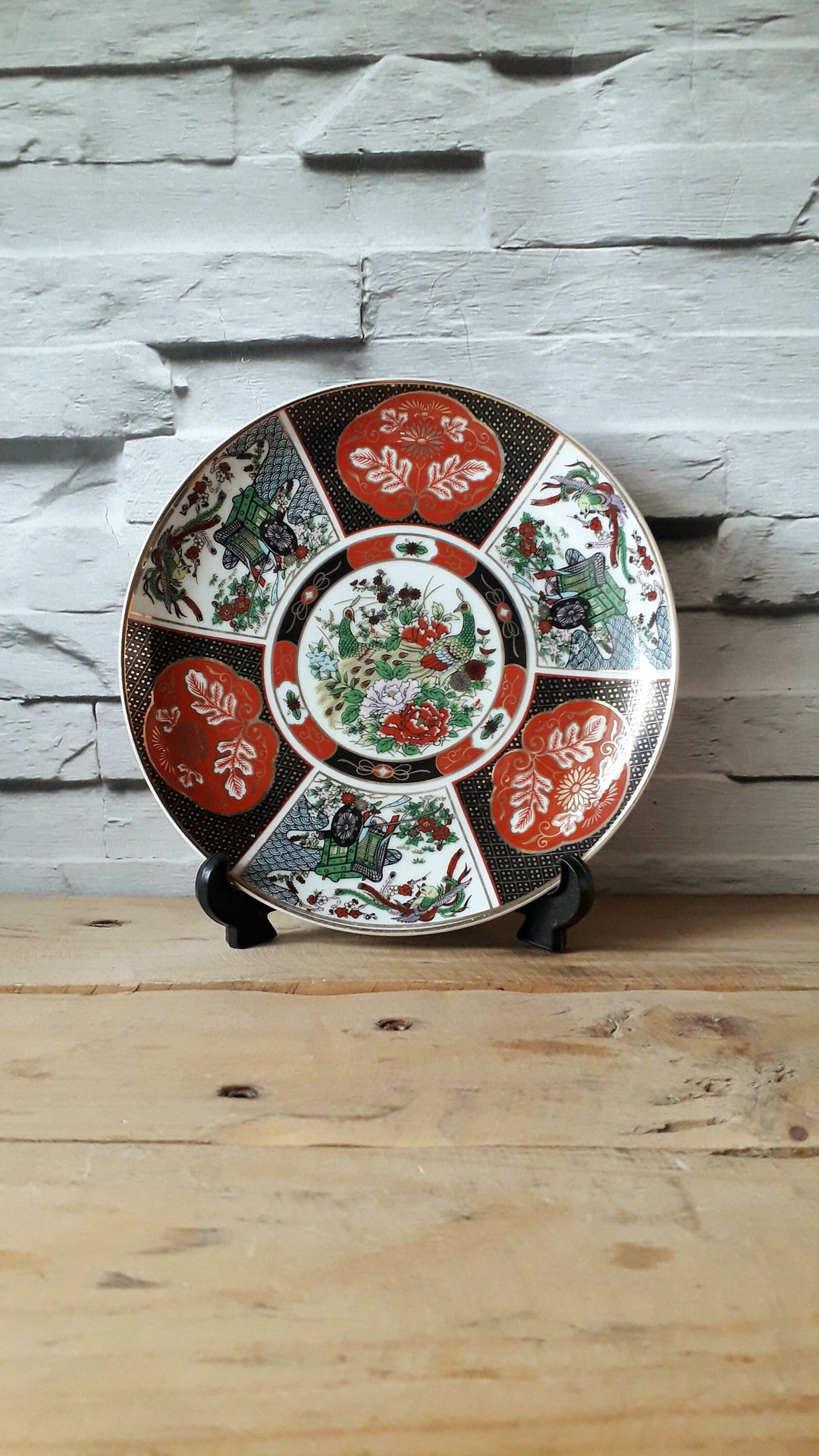 Vintage Imari Peacock and Rickshaw Plate, Decorative Imari Plate 16 Cm ...