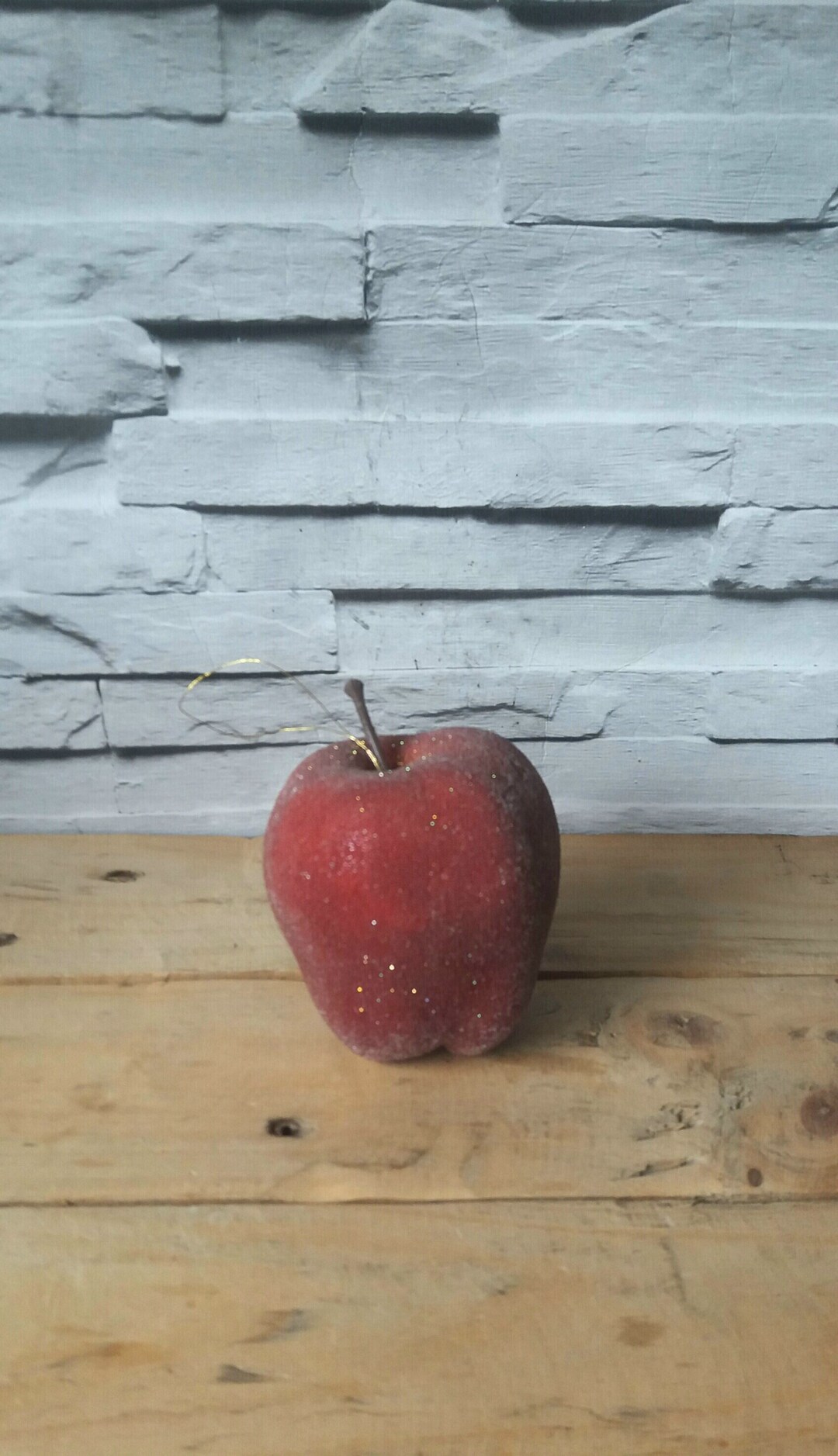 Vintage Hanging Large Glitter Apple Decoration, Artificial Fruit ...
