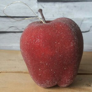 Vintage Hanging Large Glitter Apple Decoration, Artificial Fruit ...