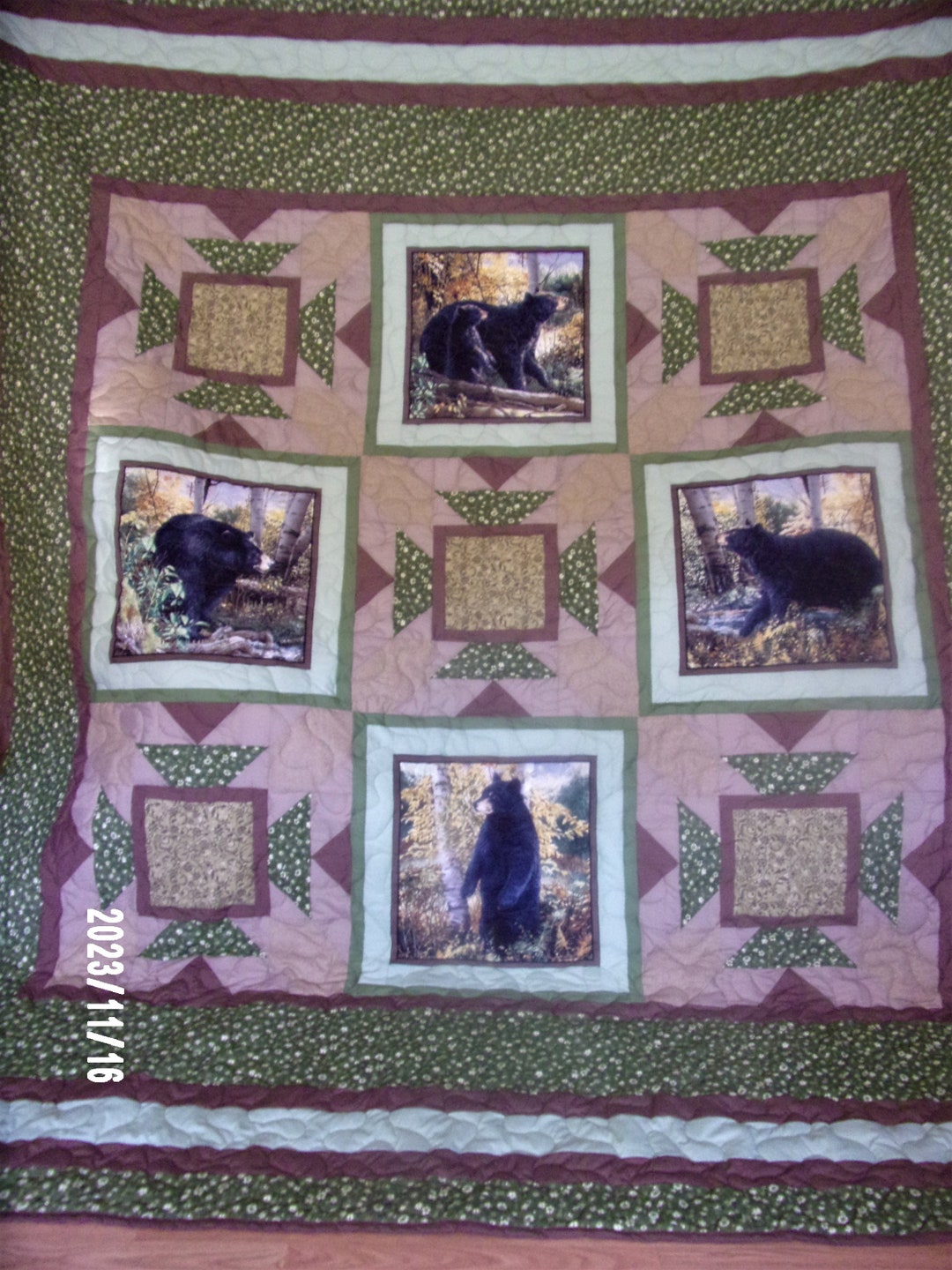 Wildlife Bear Panel Quilt - King Size 104x104 Inches - Etsy