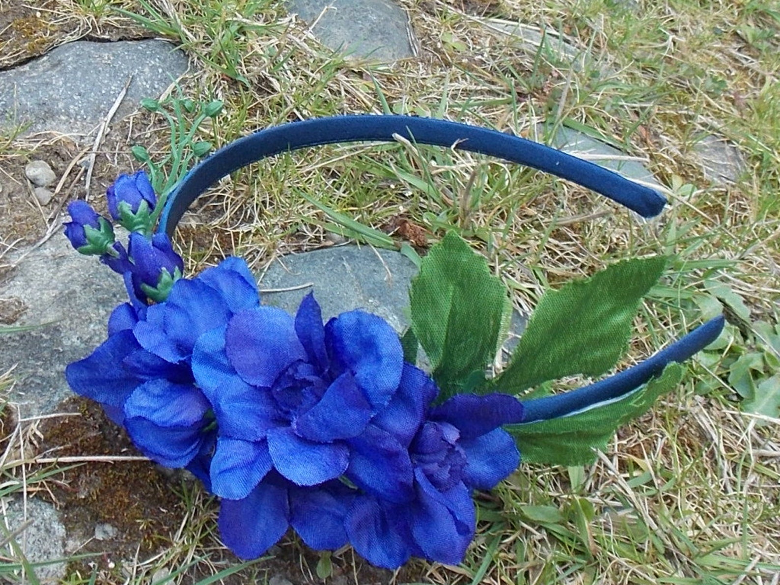 Blue Delphinium Flower Crown, Dark Blue Flower Crown, Delphinium ...