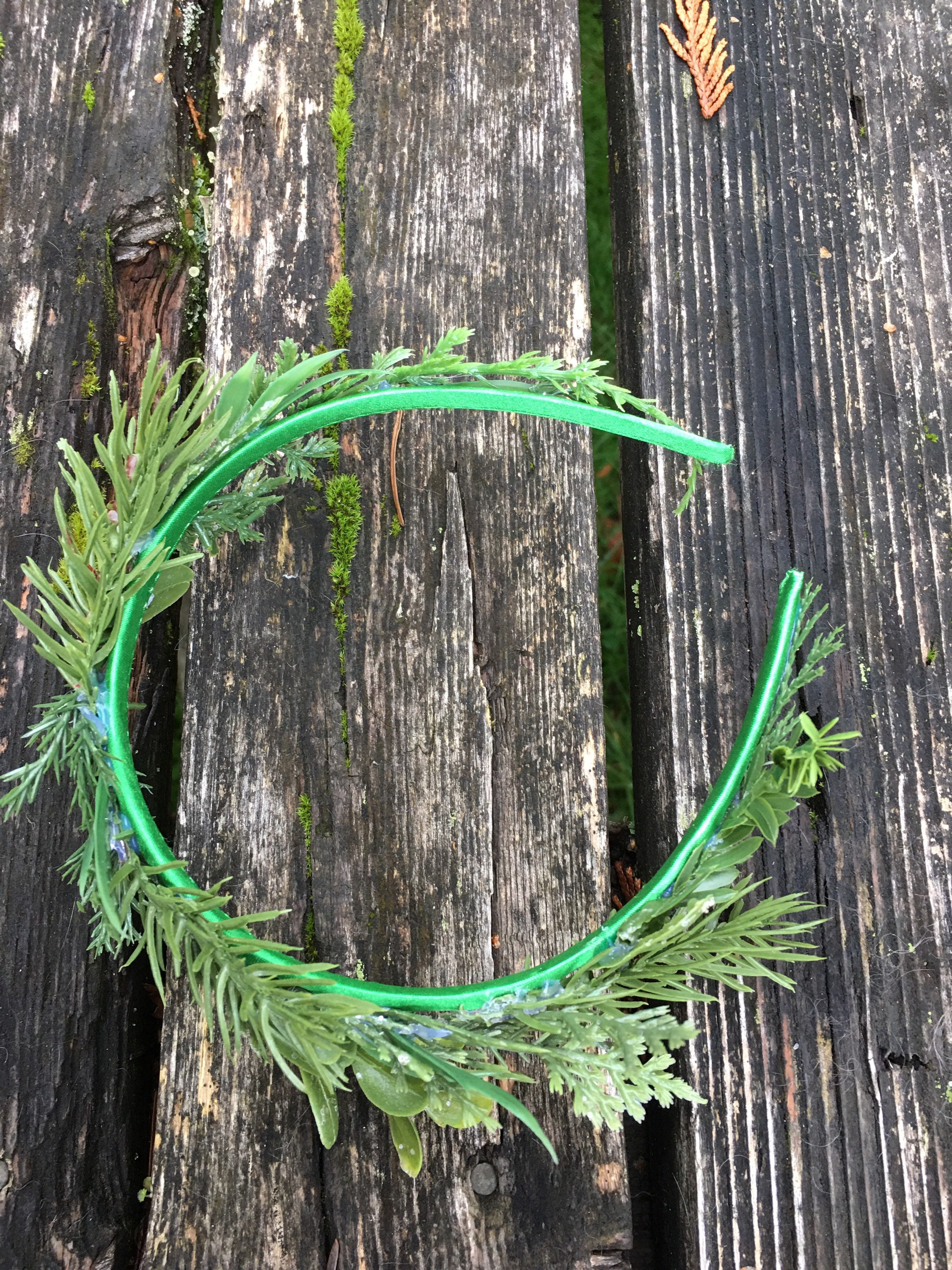 Evergreen Sprig Crown Leafy Green Headband Winter Holiday - Etsy