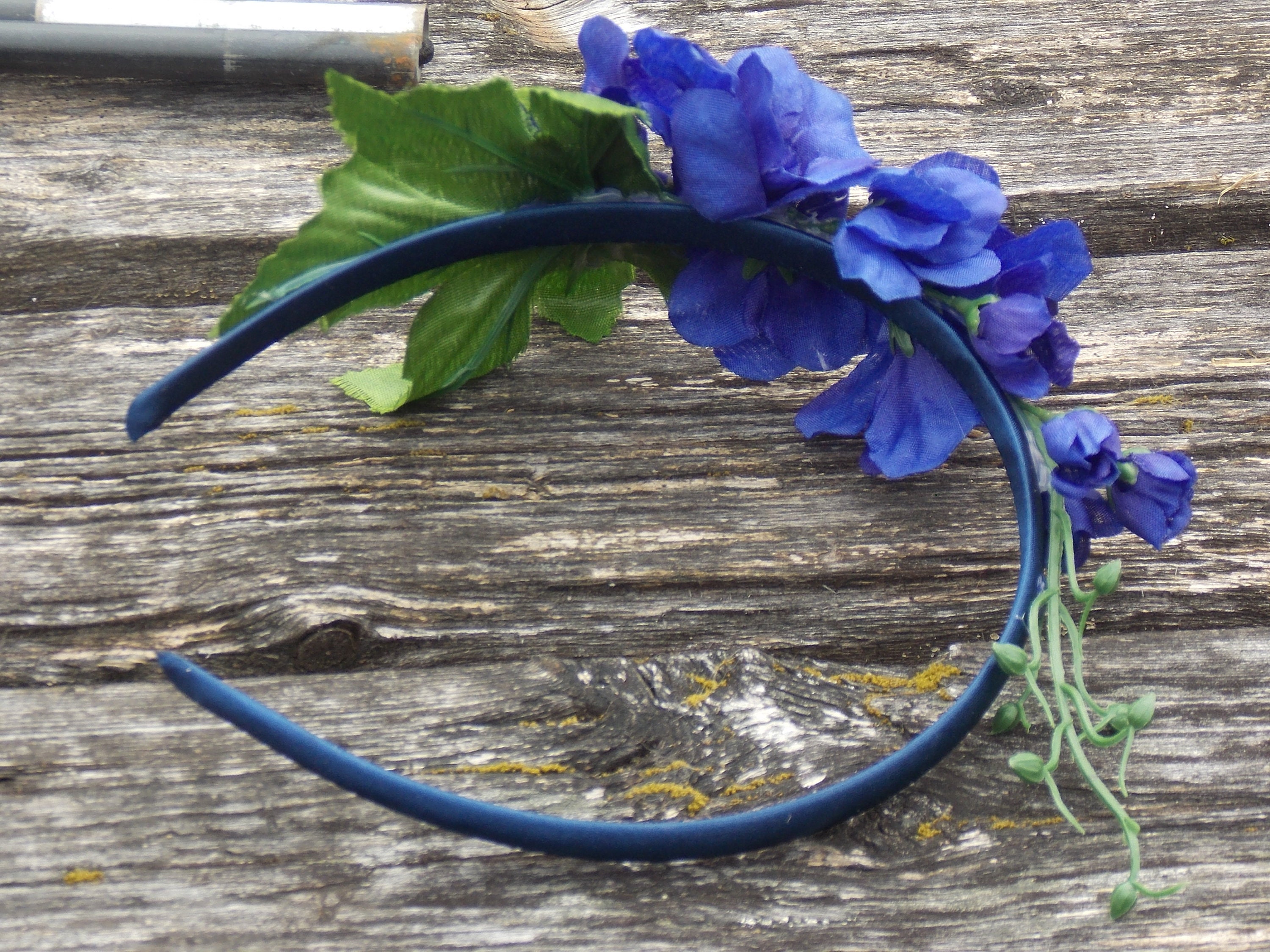 Blue Delphinium Flower Crown, Dark Blue Flower Crown, Delphinium ...