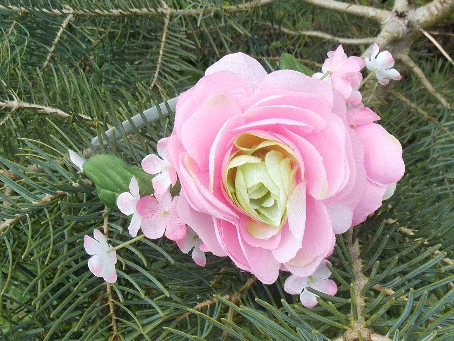 Light Pink Ranunculus Flower Crown With Green Leaves, Ranunculus ...