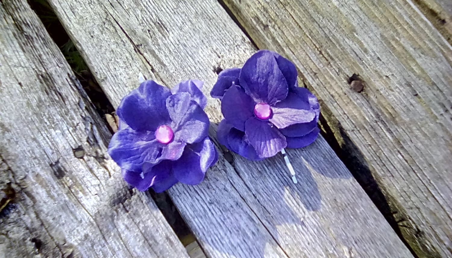 Deep Purple Flower Hair Pins Purple Flower Bobby Pins Floral - Etsy