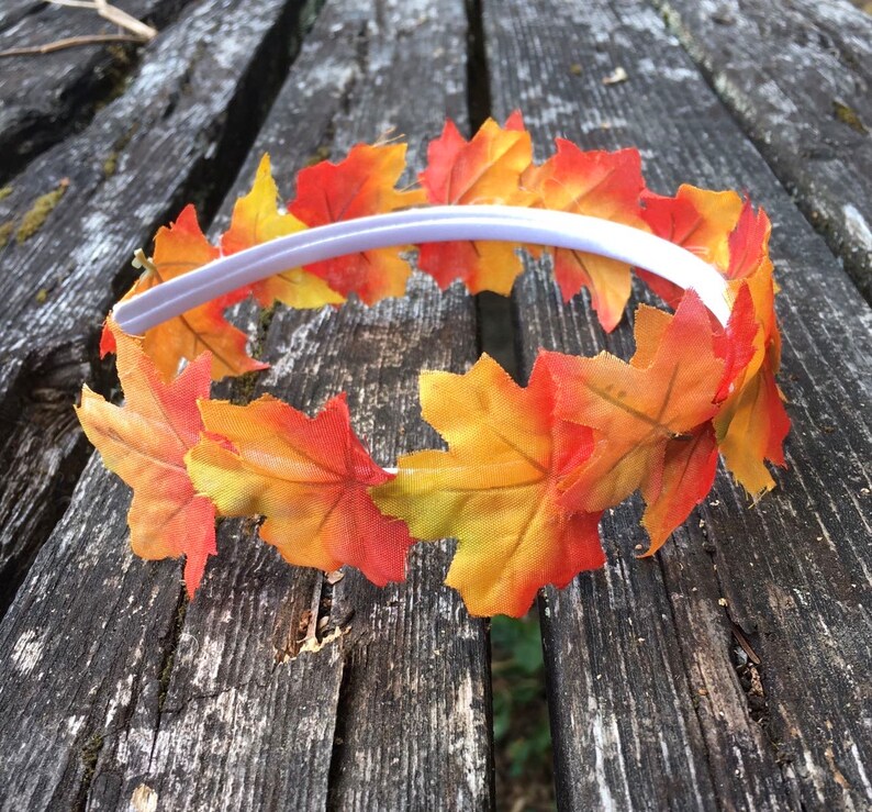Fall Maple Leaf Crown, Fall Leaf Headband, Orange Leaf Crown, Autumn ...
