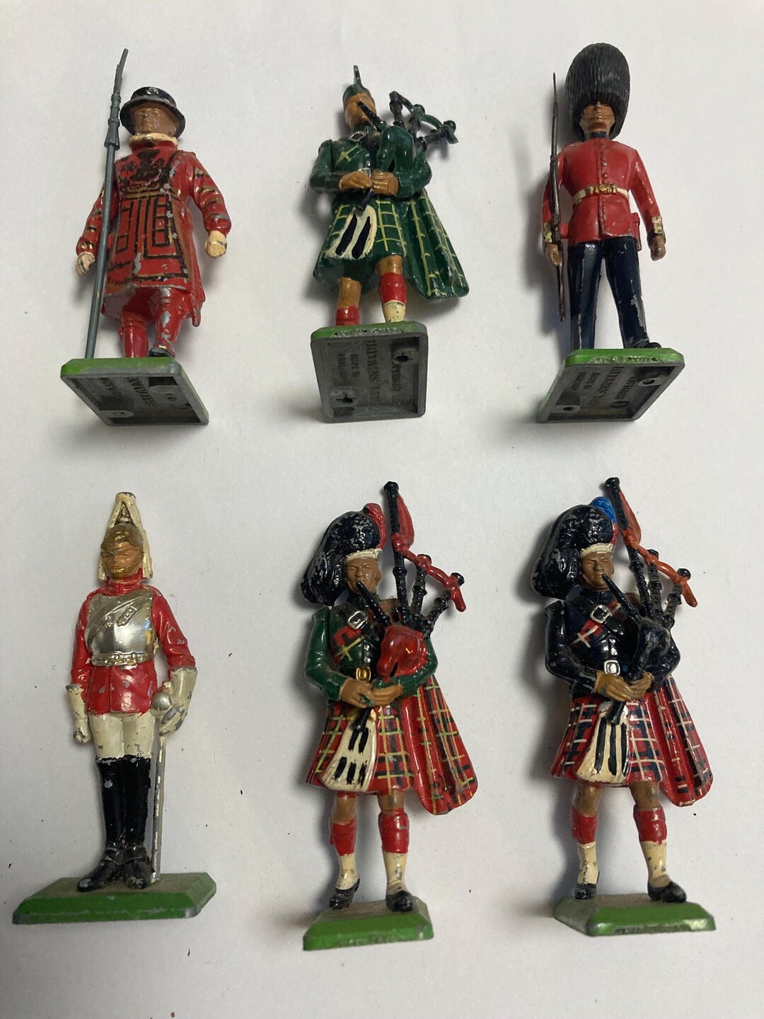 British Toy Soldiers Die Cast Metal Set of Six, Including Pipers ...