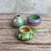 Tiny Vase Set Miniature Ceramic Three Multicolor Vases Mini Collection ...