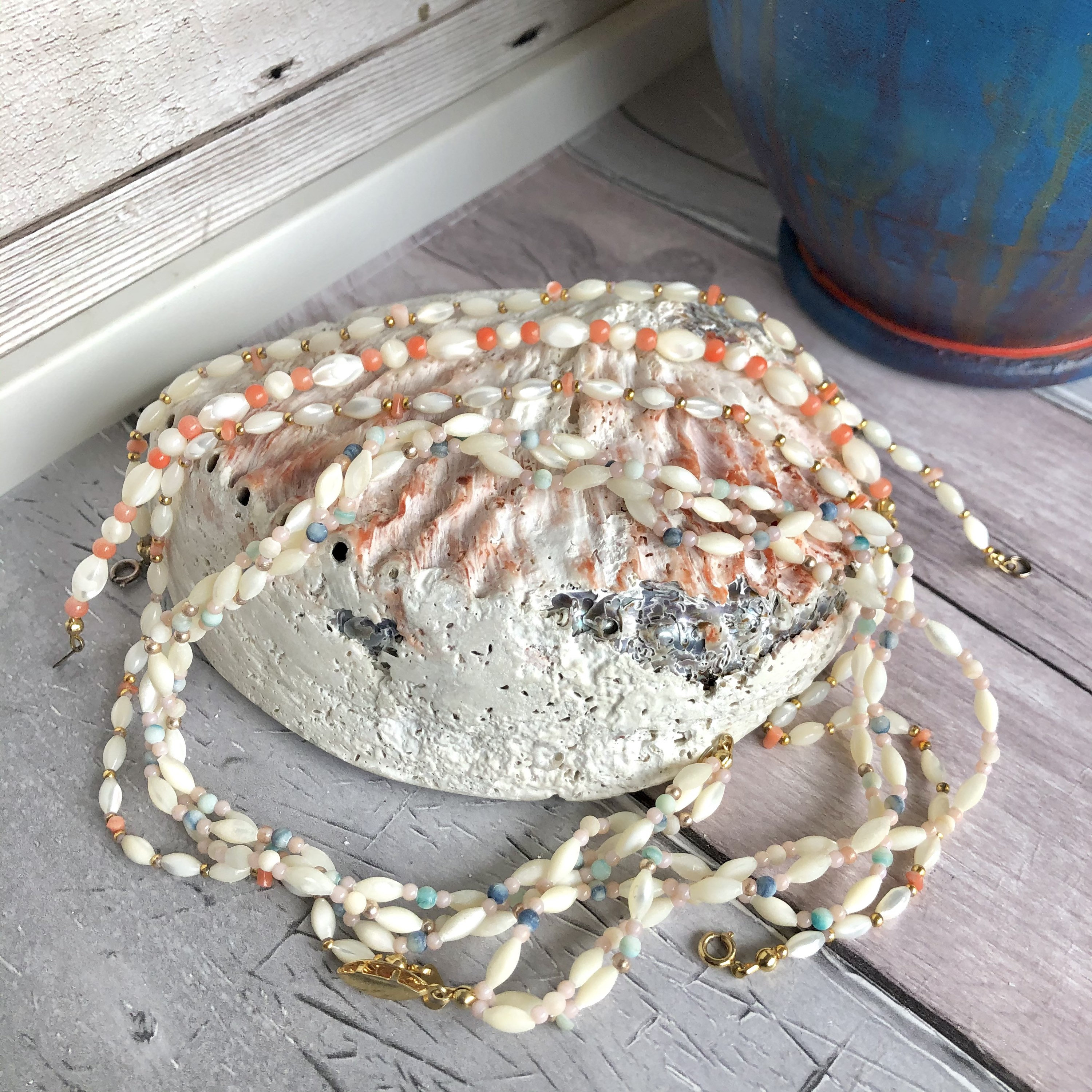 Mother of pearl shell necklace bundle | Etsy