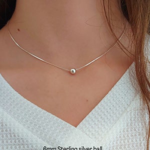 Versatile Sterling Silver Ball Necklace Smooth or Diamond Cut Elegant ...