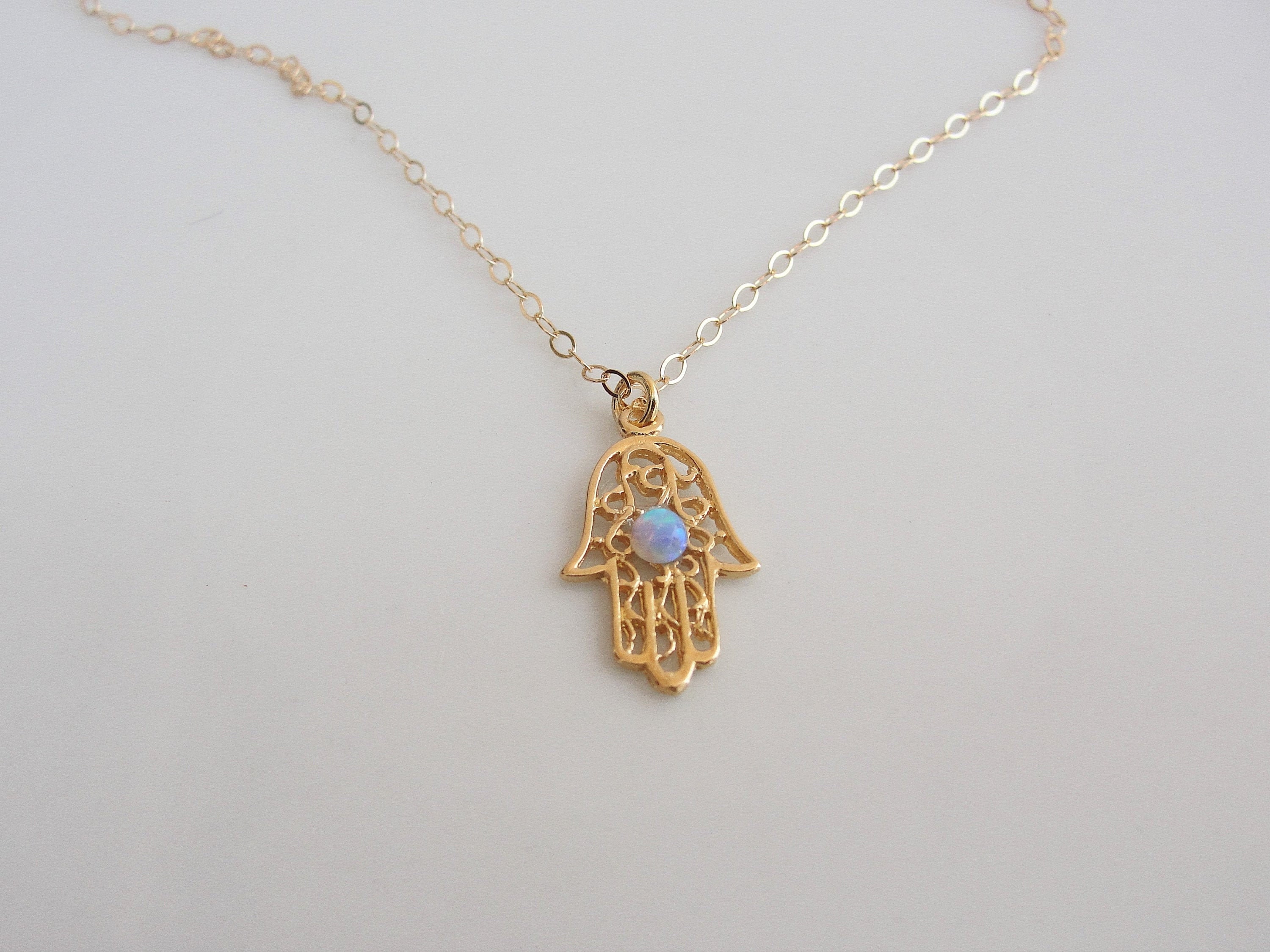 Gold Hamsa Hand Necklace Dainty Necklace Hand of Fatima - Etsy Israel