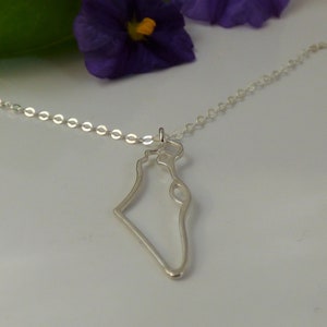Israel Charm Necklace Sterling Silver Dainty Necklace Israel Map ...