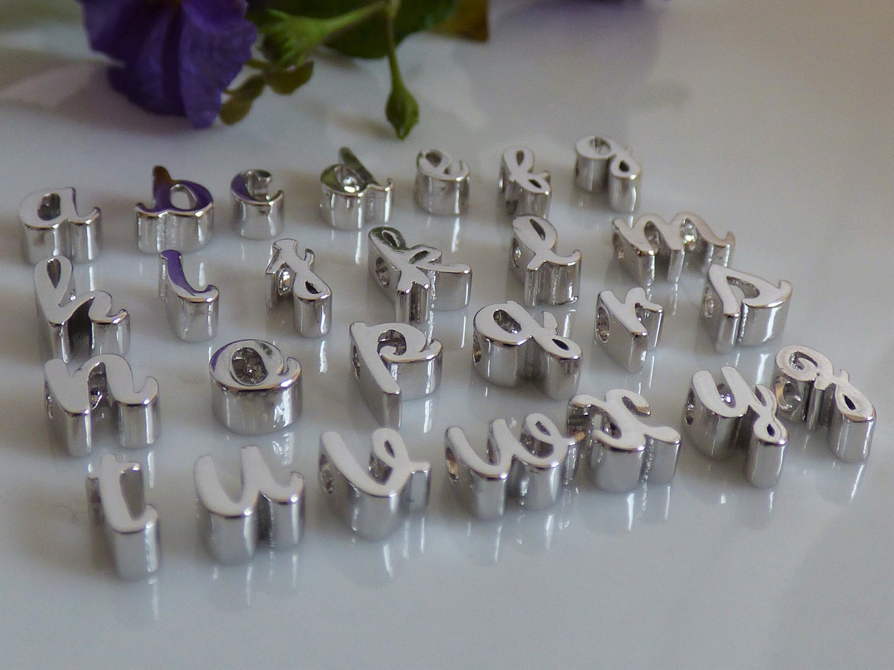 Silver Cursive Initial Necklace Dainty Necklace Script | Etsy