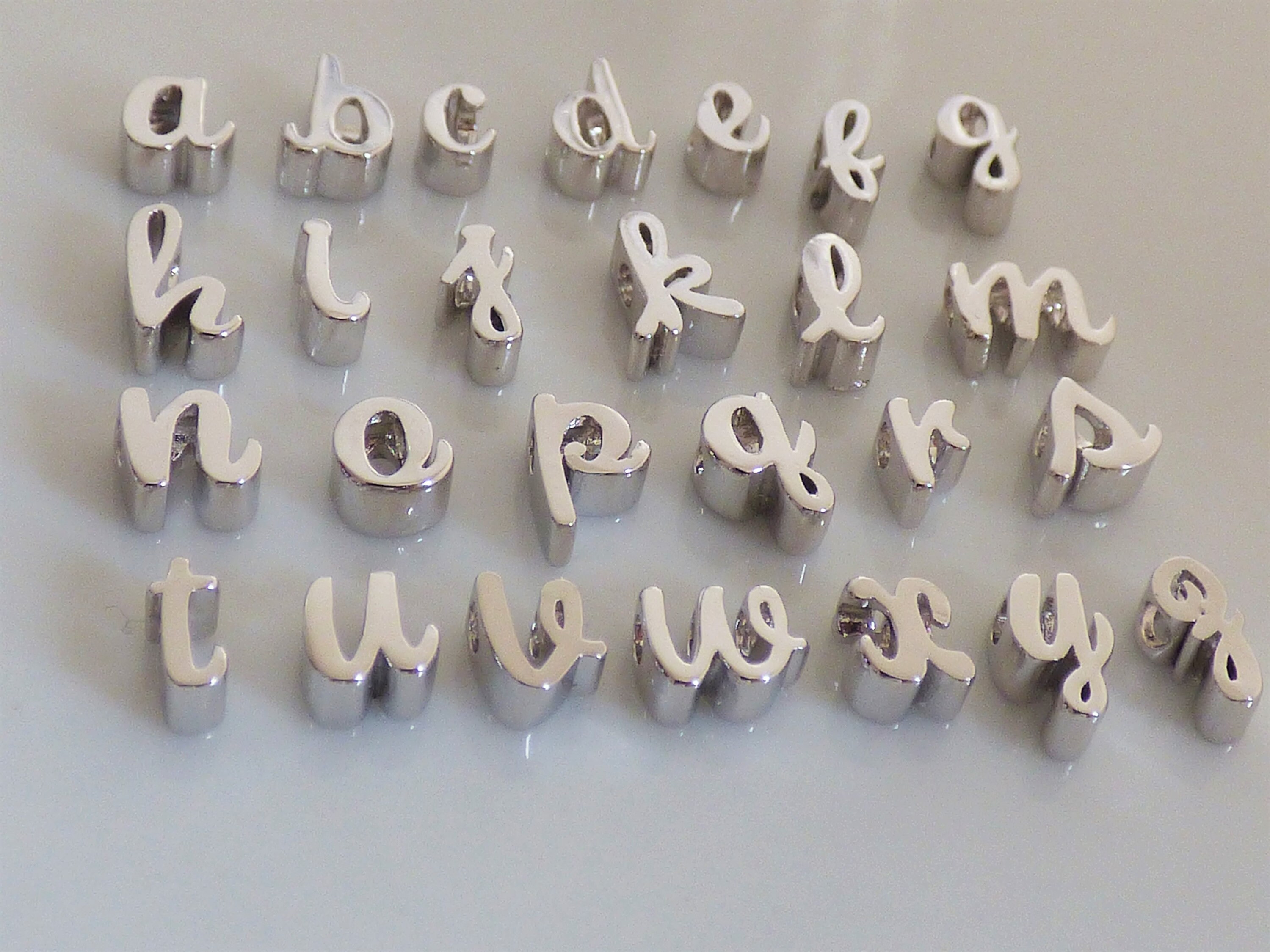 Silver Cursive Initial Necklace Dainty Necklace Script | Etsy