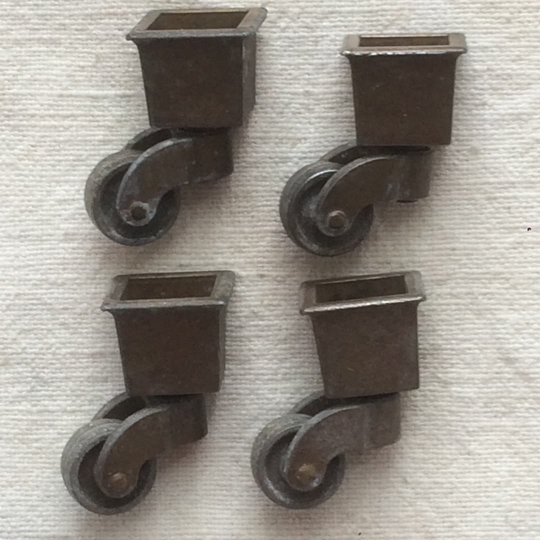 Furniture Swivel Caster Wheels, Antique Brass, Salvage Casters, Vintage ...