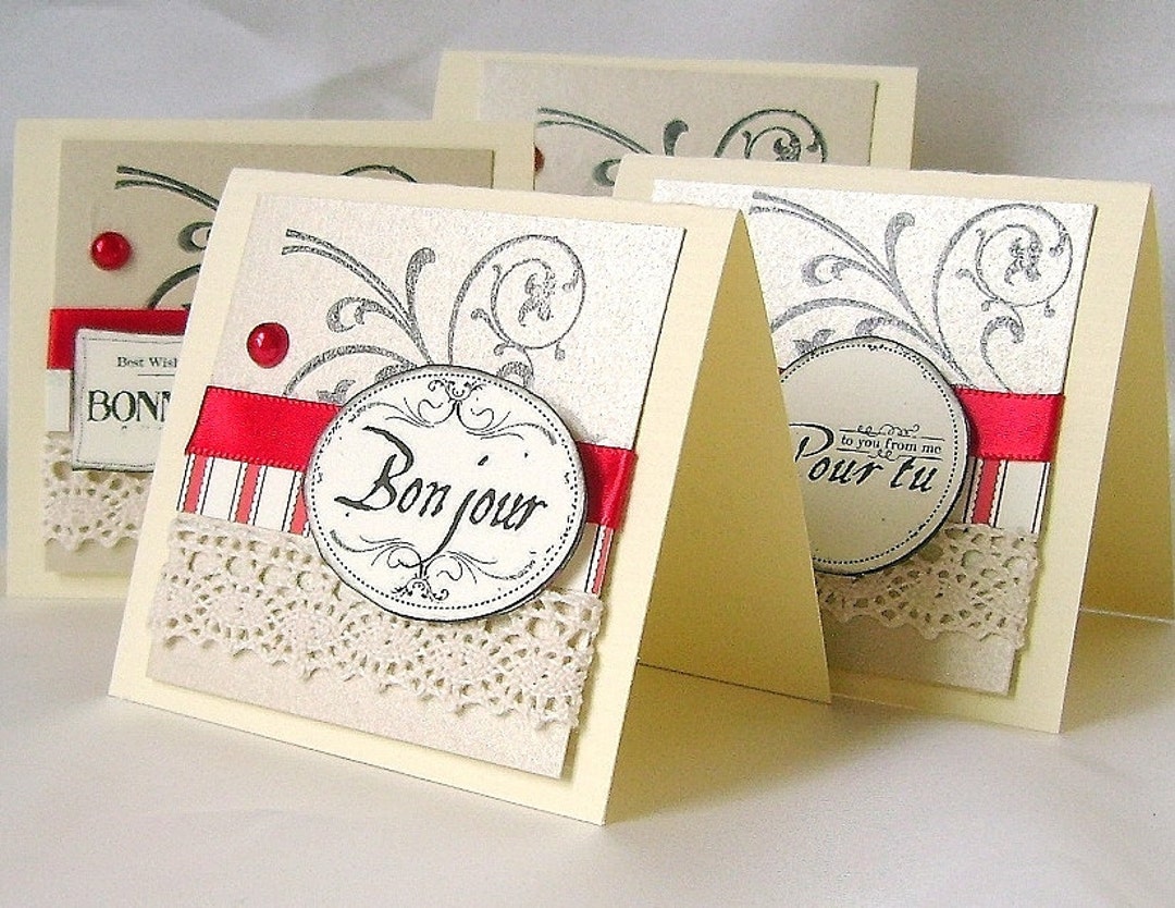 French Notecards Parisian Note Cards French Phrases Red - Etsy