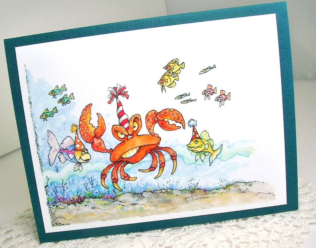 Happy Birthday You Old Crab, Crabby Birthday Card, Humorous Birthday ...