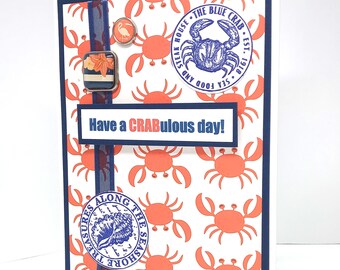 Crab Love Card, Crab Card, Crab Cards, Homemade Card, Crab Greeting ...