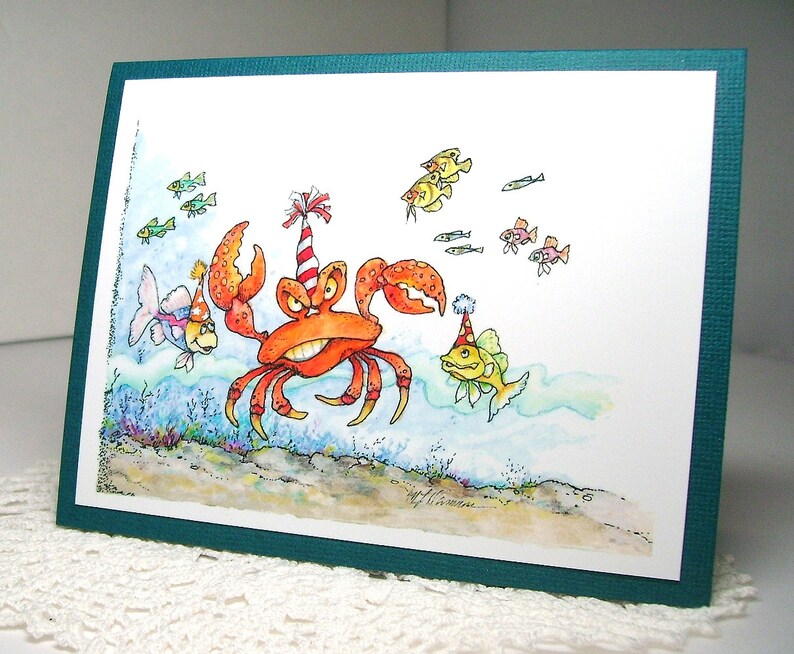 Funny Crab Birthday Card: Watercolor Curmudgeon Humor - Etsy