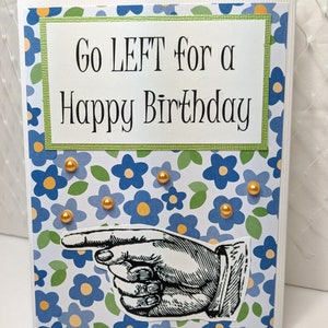 Left Handed Birthday Card, Lefty Birthday Card, Leftie Greeting Card ...