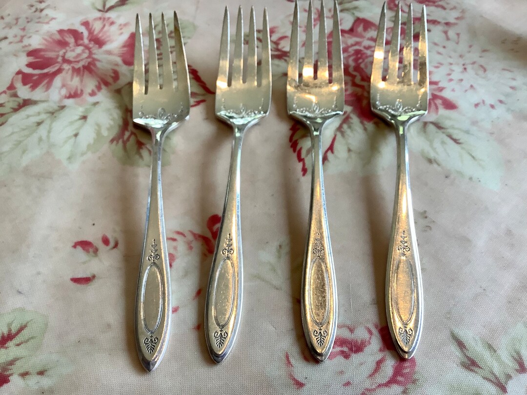 Set of 4 Vintage Community Adams Pattern Silverplate Salad Forks - Etsy