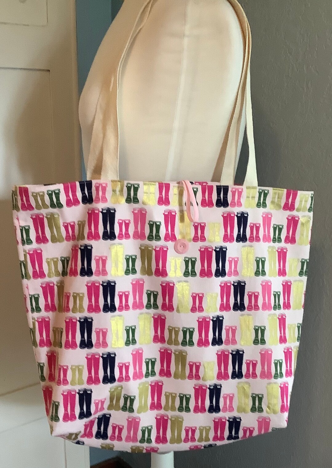 Adorable Wellies Boot Fabric Roll up Tote Bag - Etsy