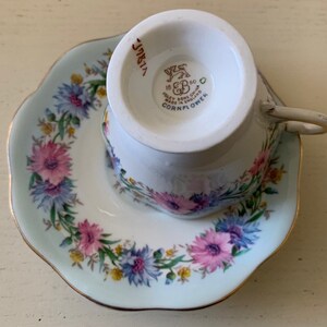 Vintage Foley Bone China Cornflower Pattern Cup and Saucer - Etsy