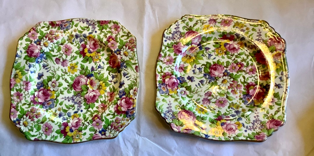 Set of 2 Vintage Royal Wilton Summertime Pattern Bread and Butter ...