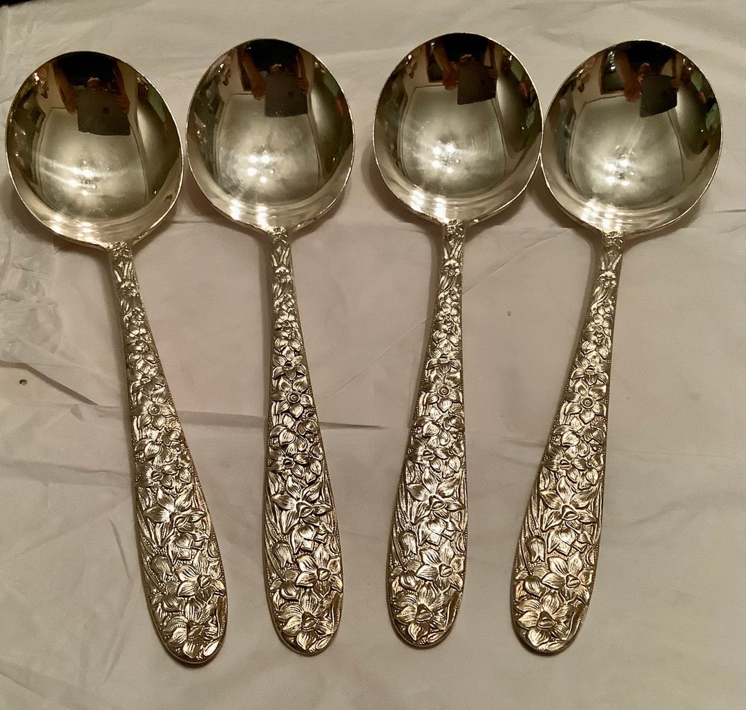 Set of 4 Vintage National Silver Silverplate Narcissus Pattern - Etsy
