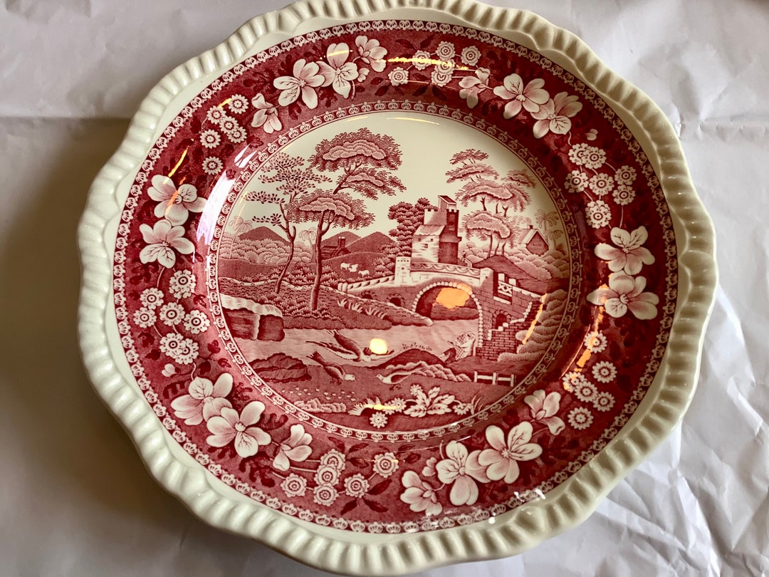 Vintage Spode Tower Pattern Dinner Plate in Pink Reddish With Newer ...