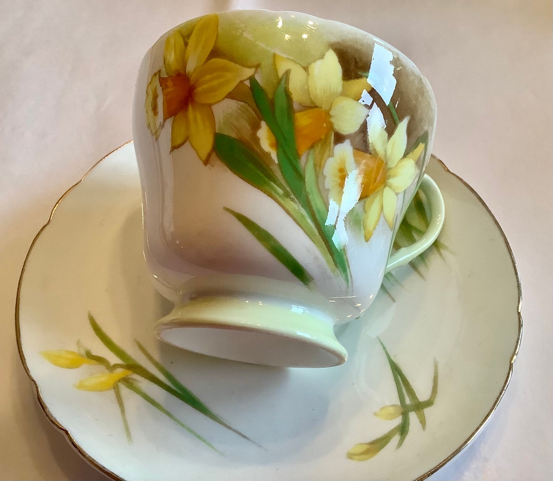 Vintage Shelley Bone China Daffodil Pattern Cup and Saucer - Etsy