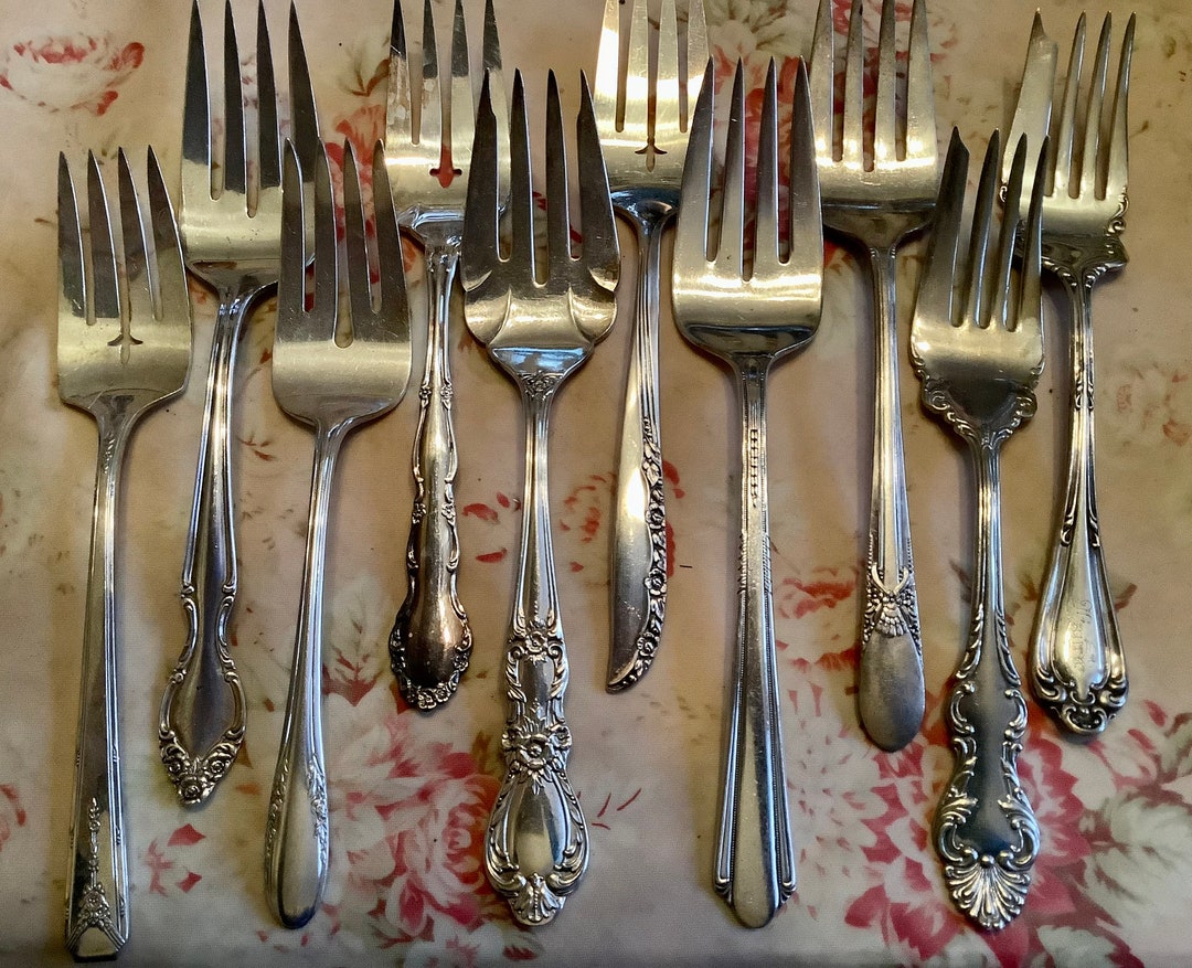 Assortment of 10 Vintage Silverplate Serving Meat Forks - Etsy