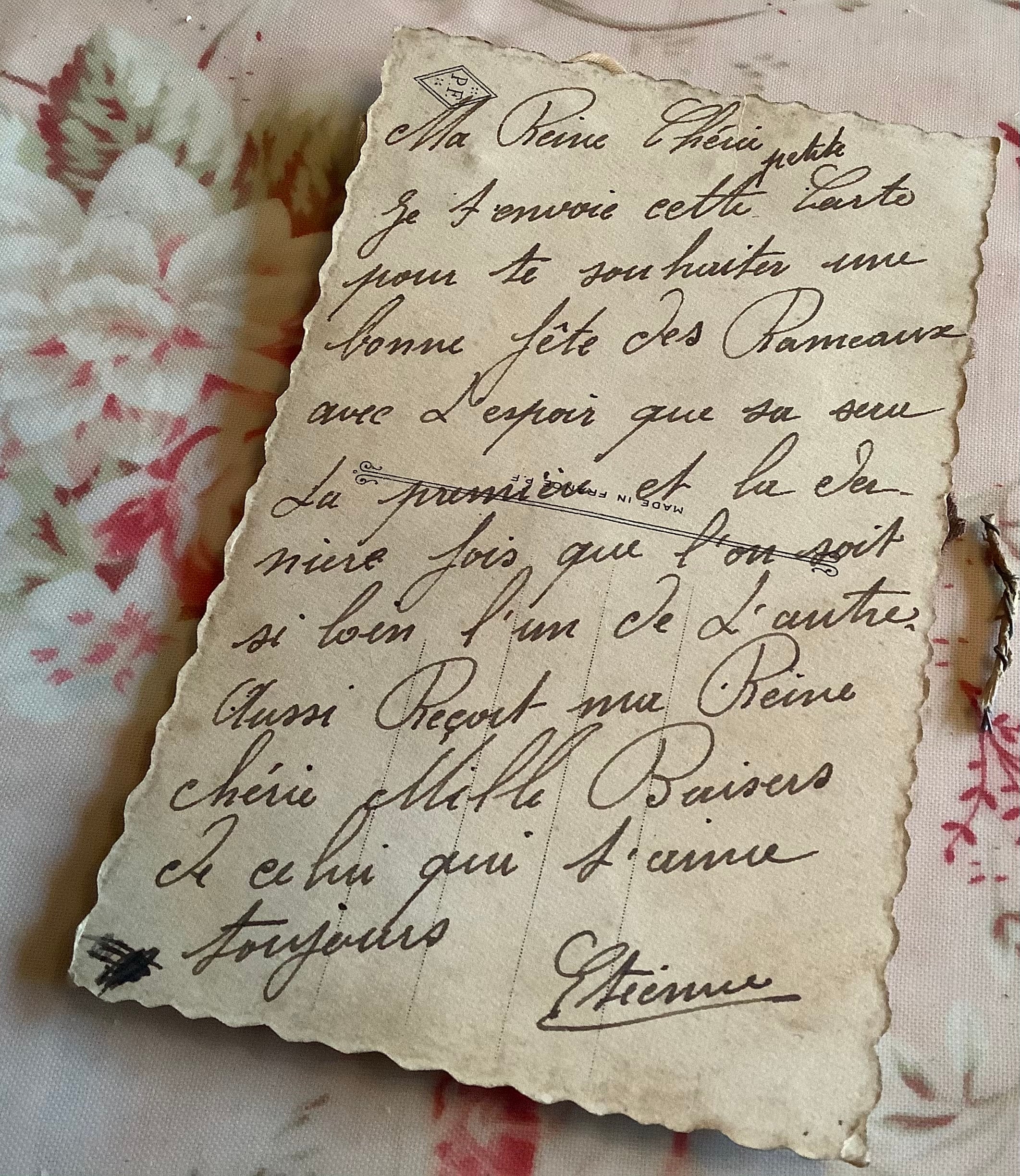 Antique French love letter post card | Etsy
