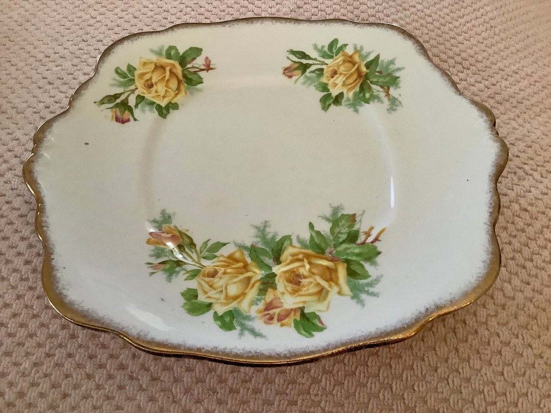 Vintage Royal Albert Bone China Tea Rose Pattern Square Cake Plate - Etsy
