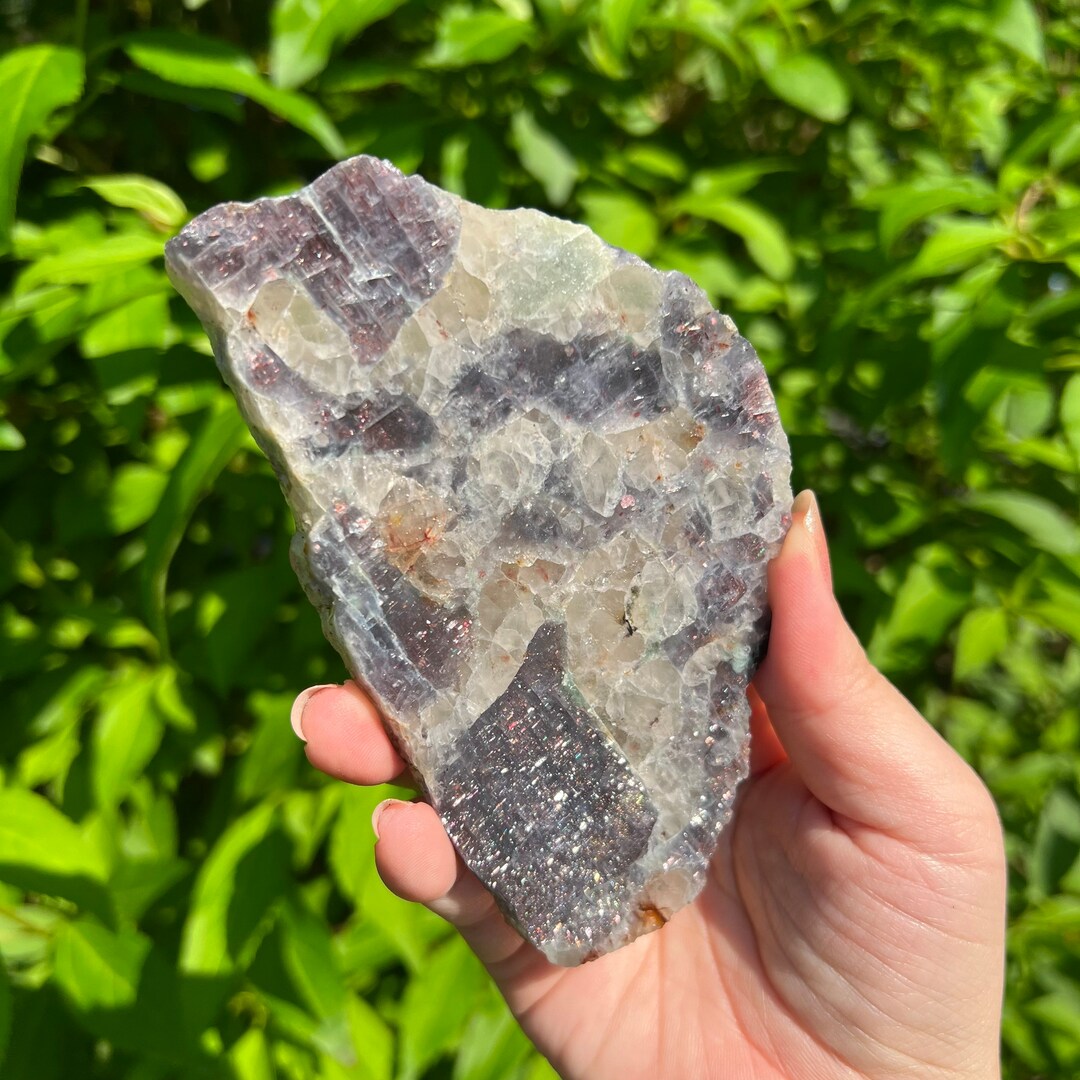 Iolite With Confetti Sunstone and Quartz Slab/ Cordierite/ Bloodshot ...